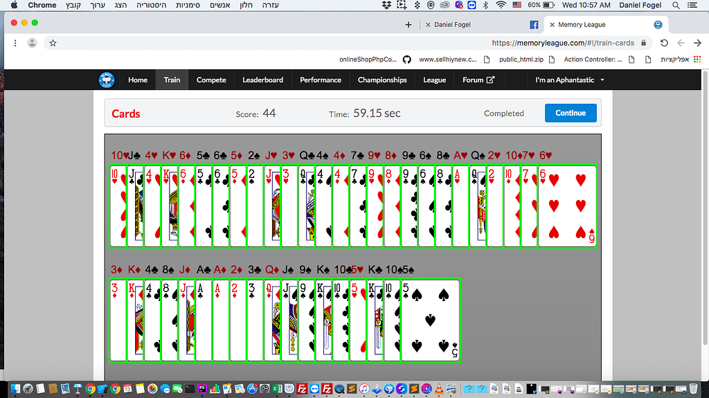 Reached level 10 in cards! - Memory League - Art of Memory Forum