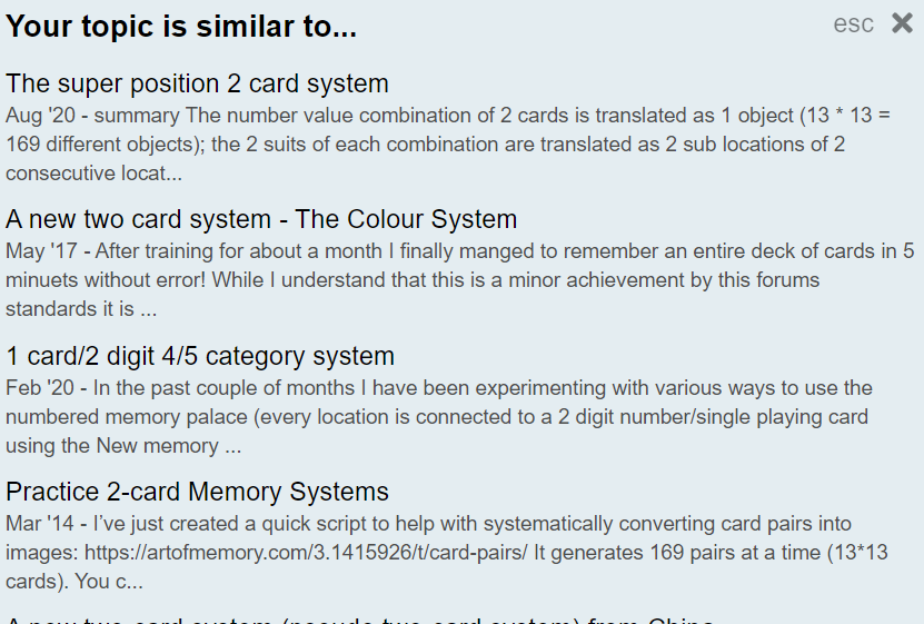 Card system summary - Memory League - Art of Memory Forum