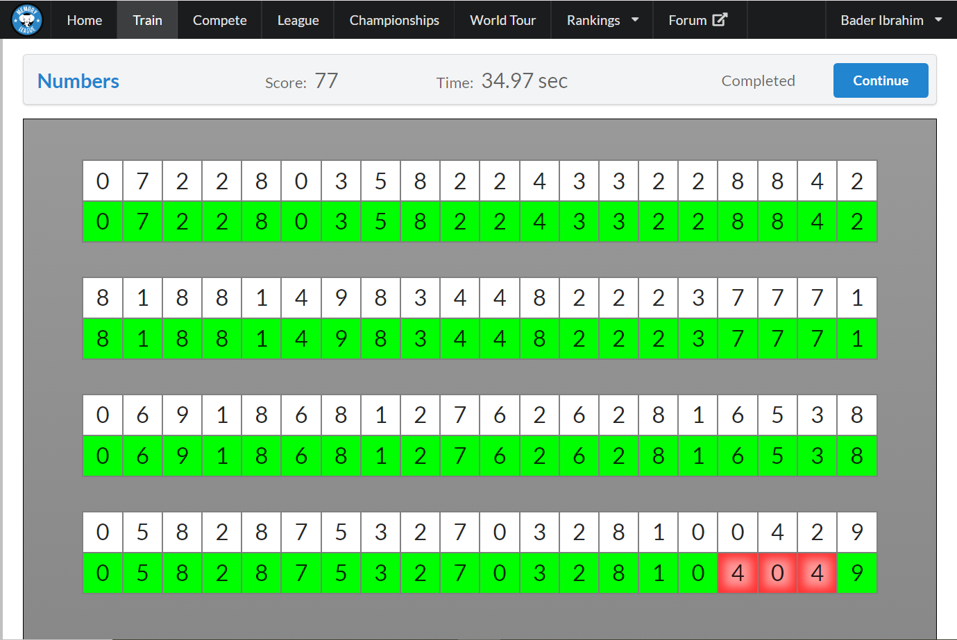EveryDay Update till I get sub 30 sec in numbers! - Memory Training ...